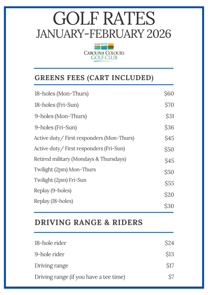 Golf – Rates – Carolina Colours Golf Club